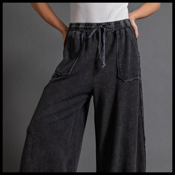 easel | Pants & Jumpsuits | Easel Criss Cross Cotton Mineral Washed ...